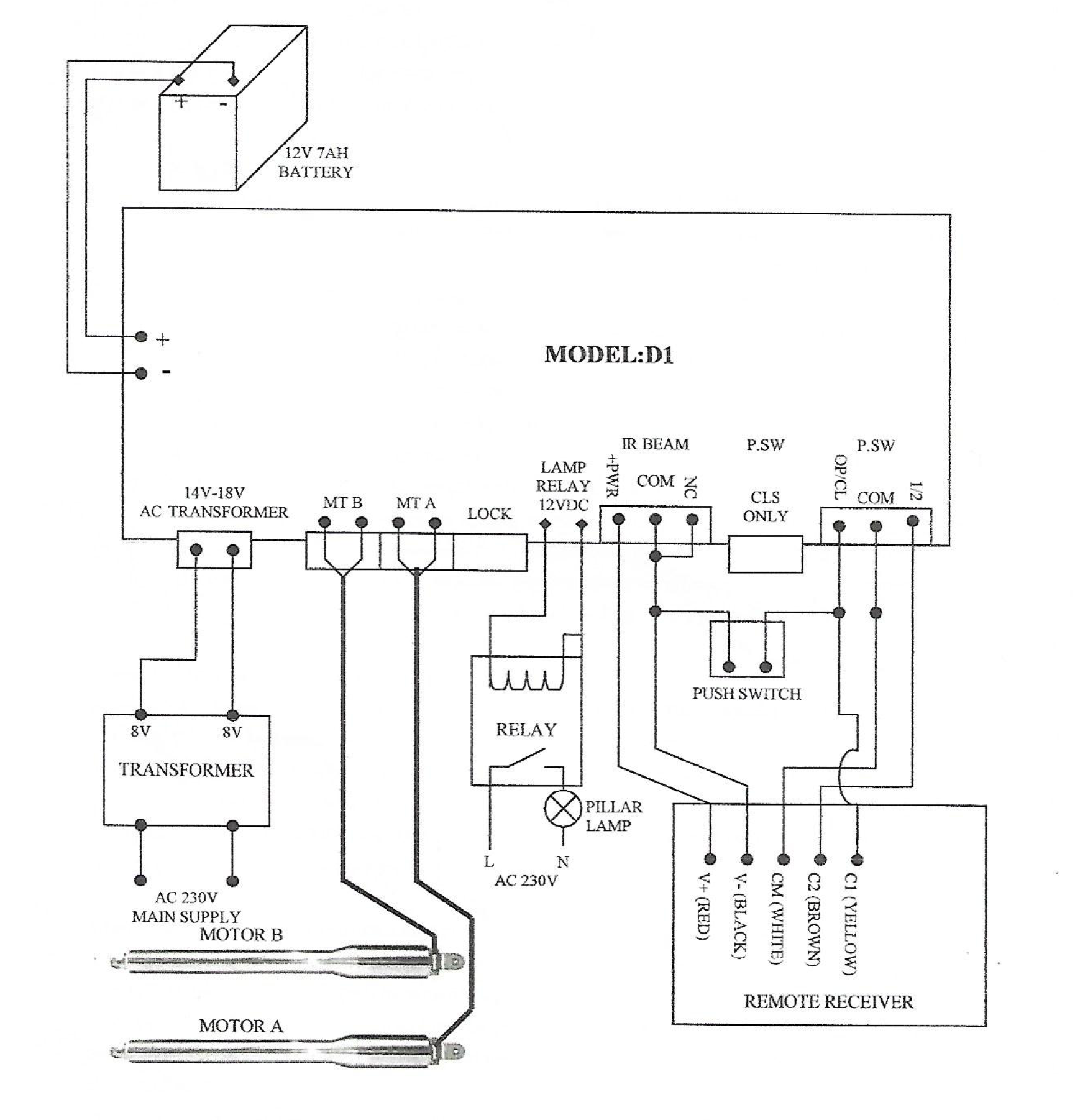 d1 sliding autoagate panel connectivity digram wireling – Hikvision ...